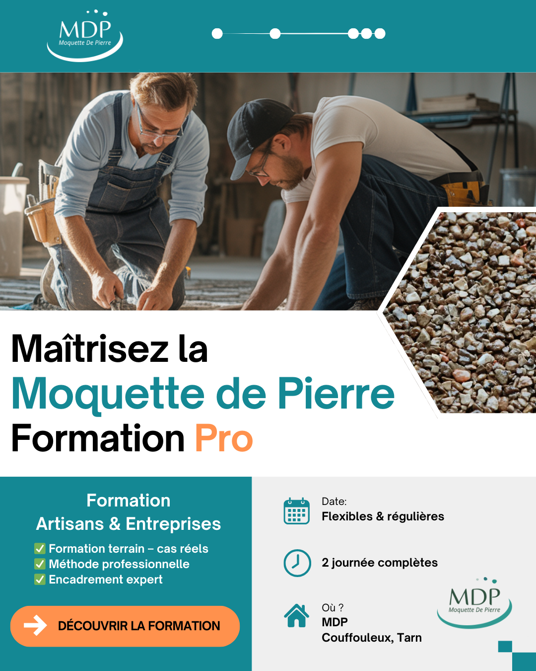 Formation Applicateur Moquette de Pierre - MDP